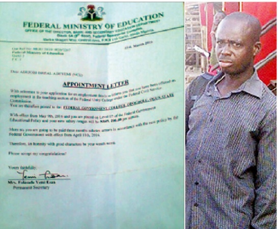Man gets federal government job with fake appointment letter, earns ...