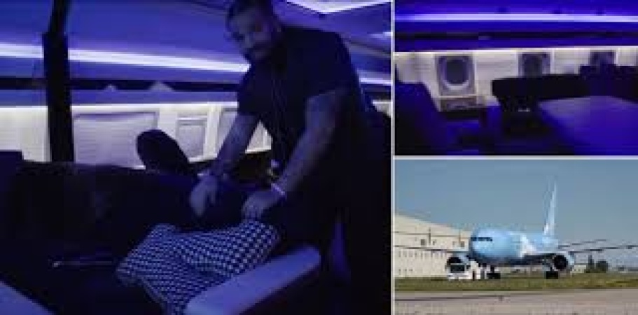 Drake shows off his newly revamped Boeing 767 jet, complete with ...